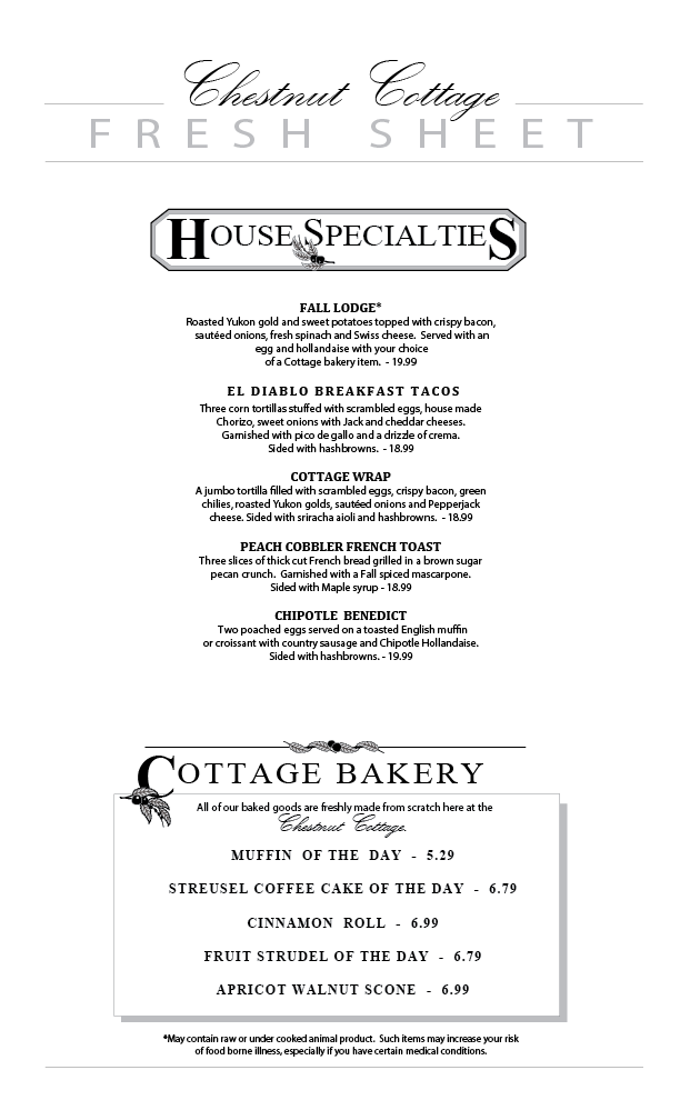 Breakfast – Chestnut Cottage