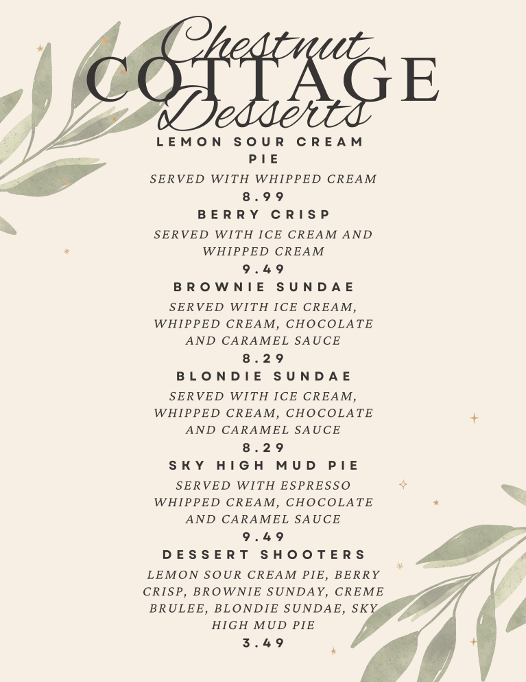 Dessert – Chestnut Cottage